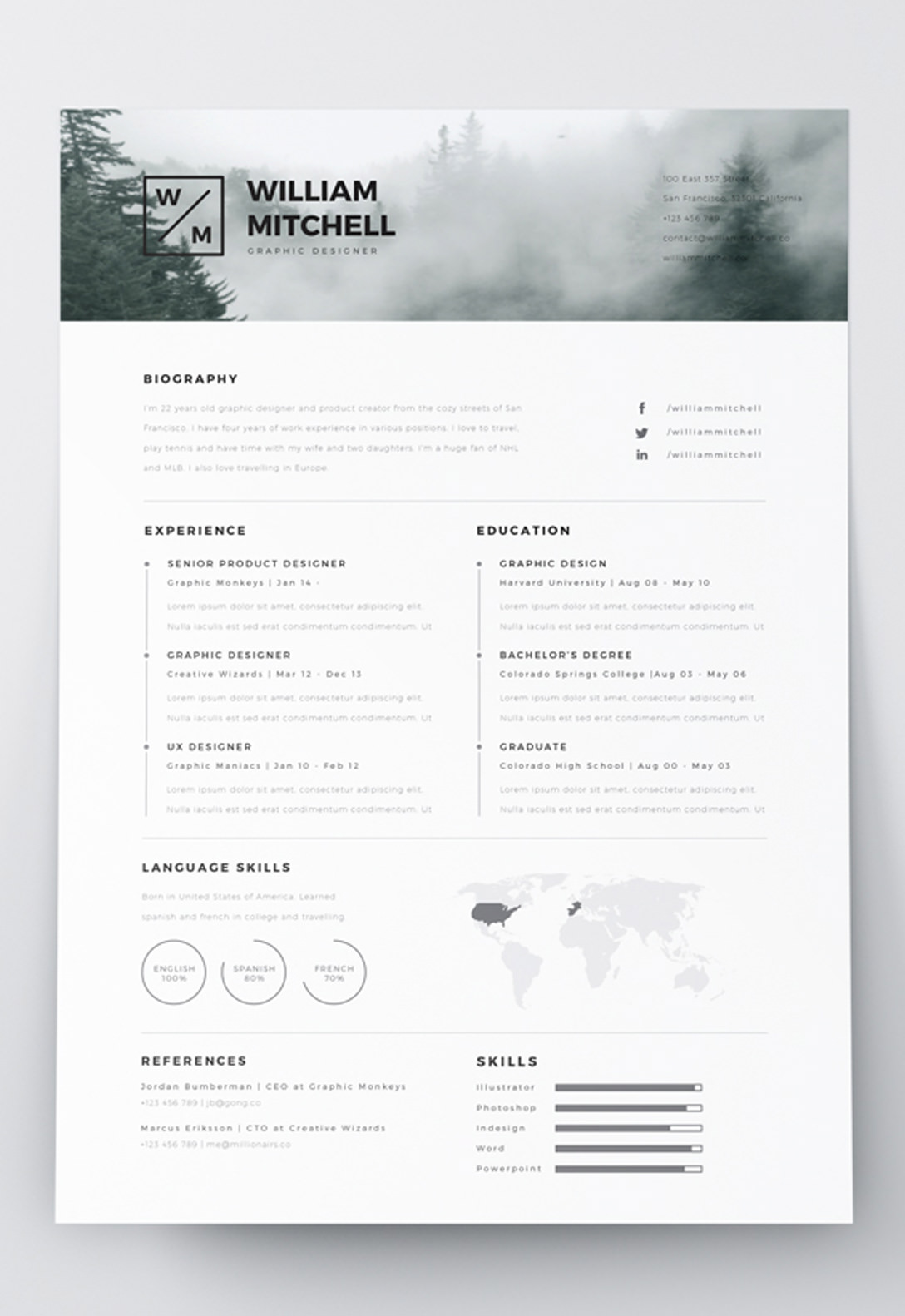 Adobe Photoshop Resume Template